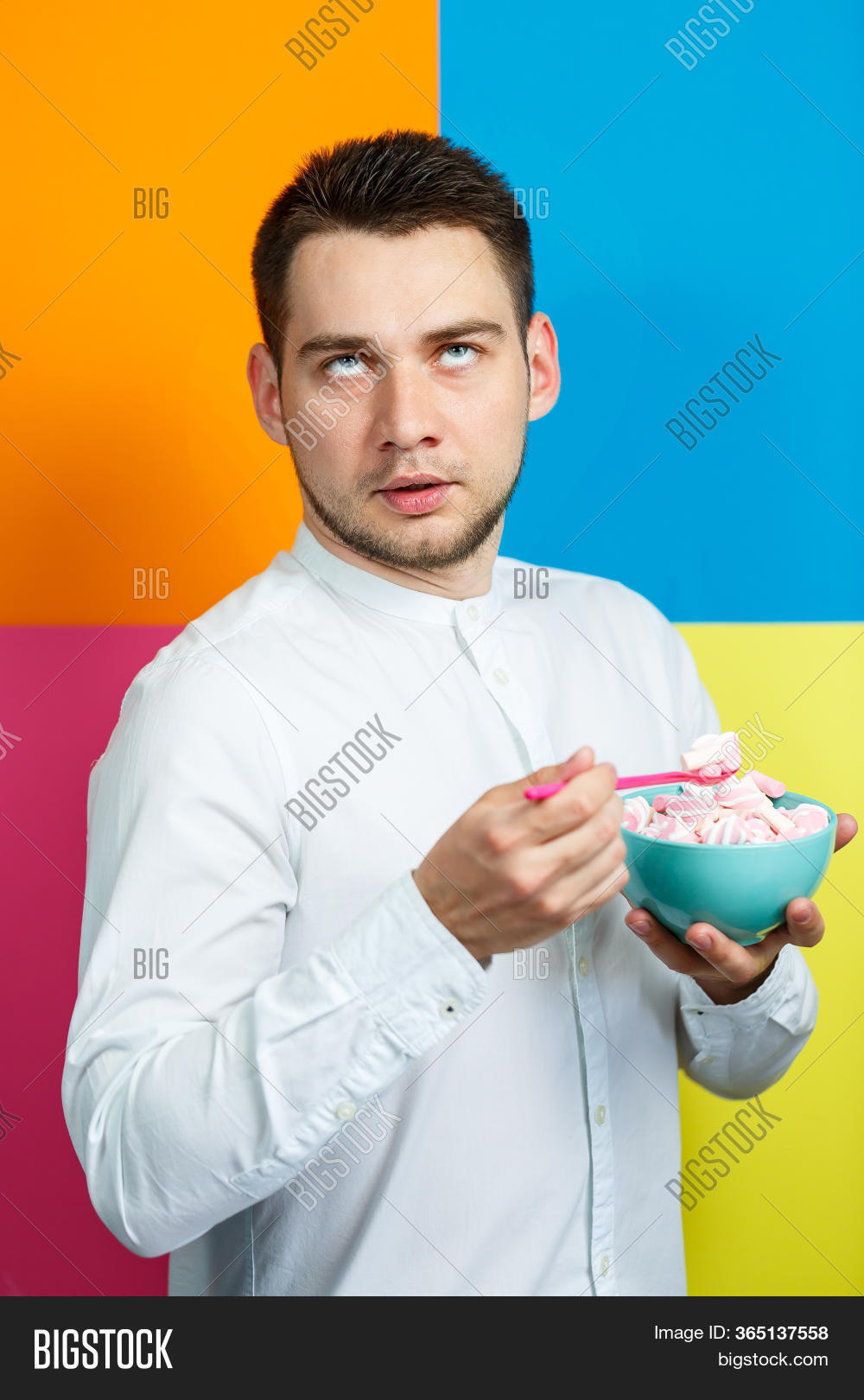 Man Eats Marshmallows Image & Photo (Free Trial) | Bigstock