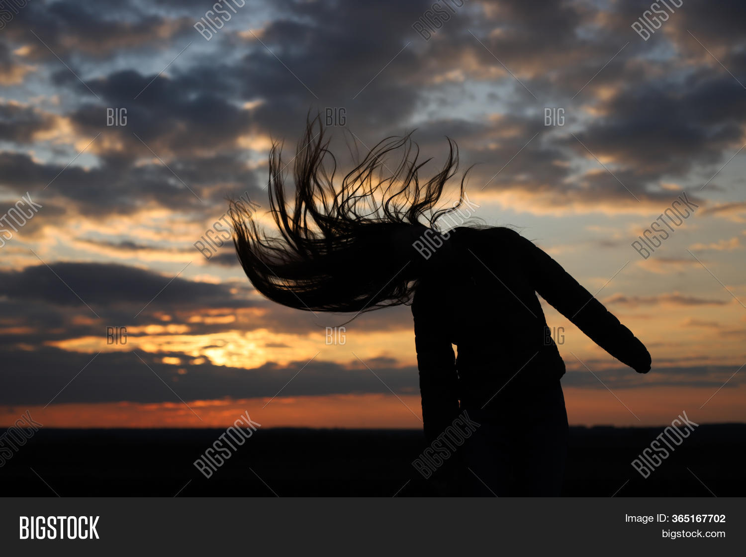 Shadow Girl Her Hair Image & Photo (Free Trial) | Bigstock