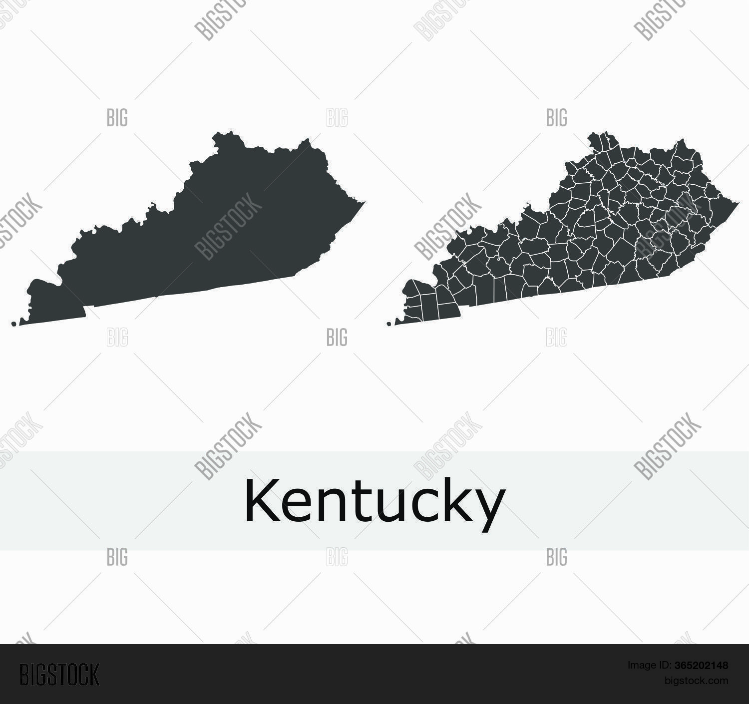 Kentucky Maps Vector Vector & Photo (Free Trial) | Bigstock