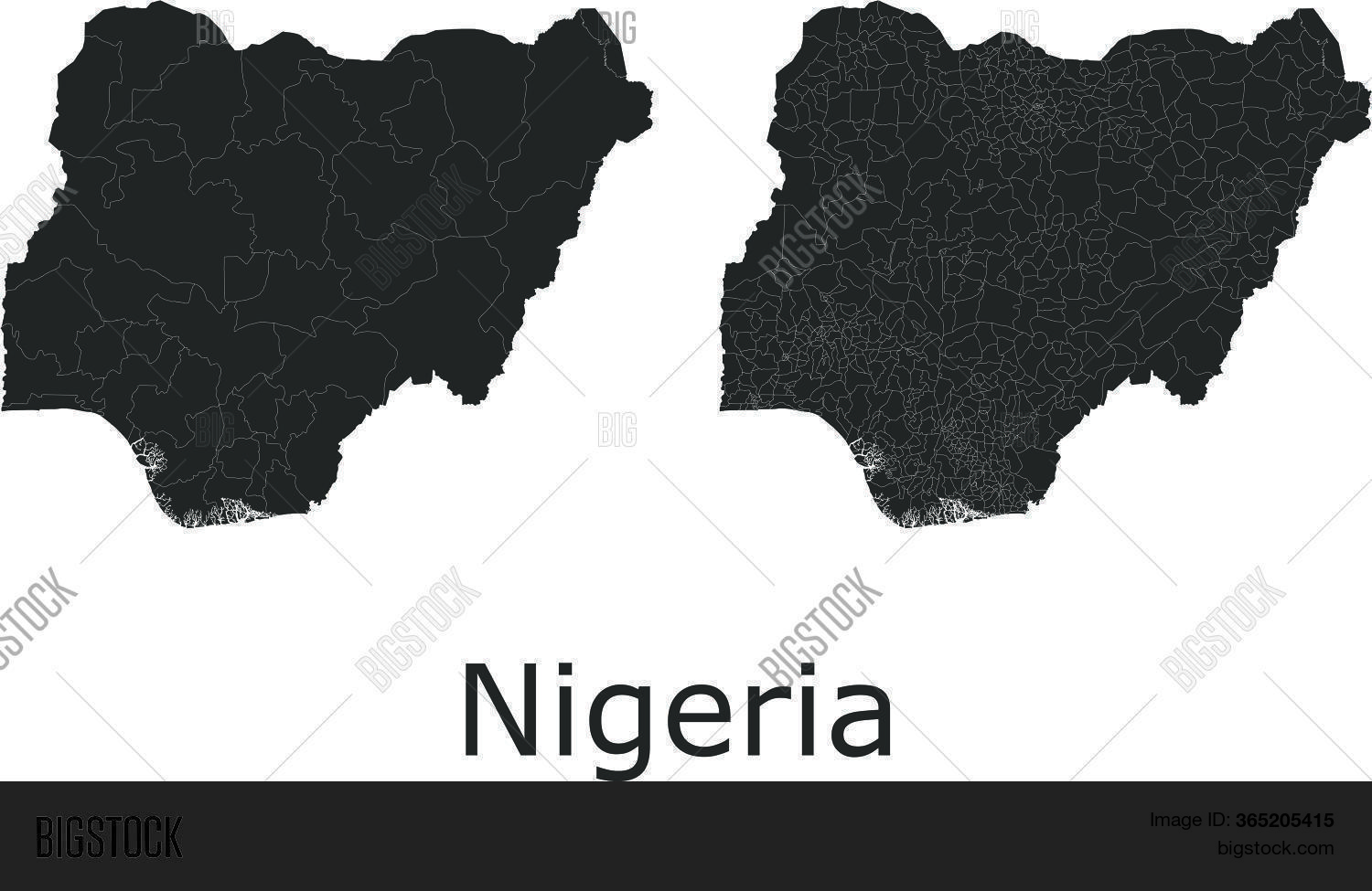 Nigeria Vector Maps Vector & Photo (Free Trial) | Bigstock