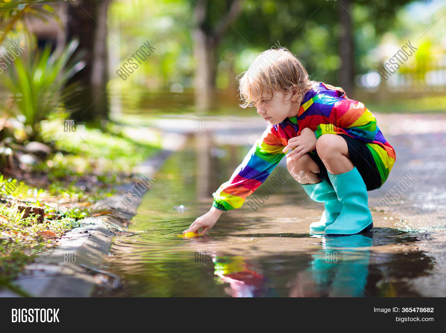 Kid Playing Rain Image & Photo (Free Trial) | Bigstock