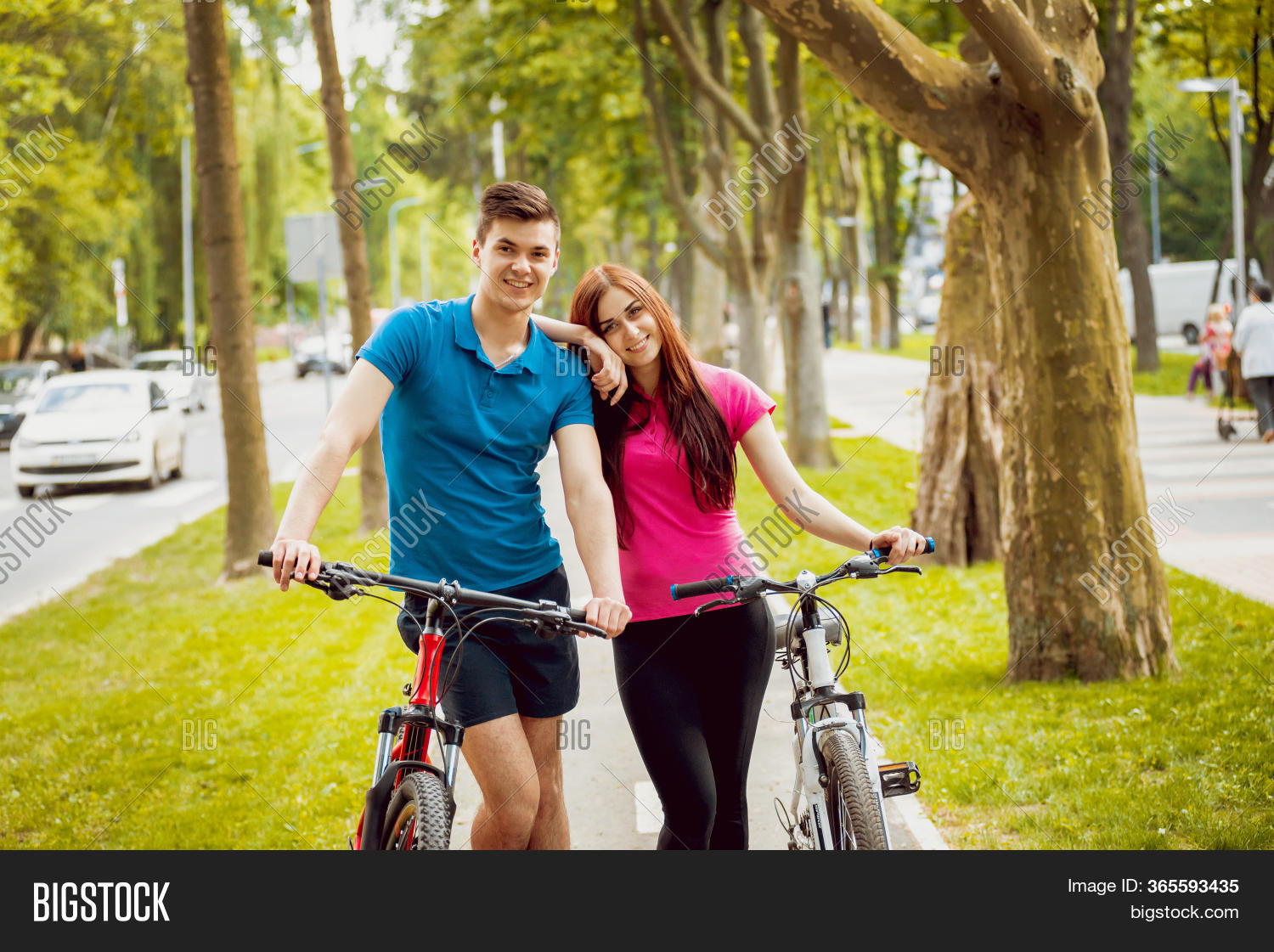 Cycling Young Couple. Image & Photo (Free Trial) | Bigstock
