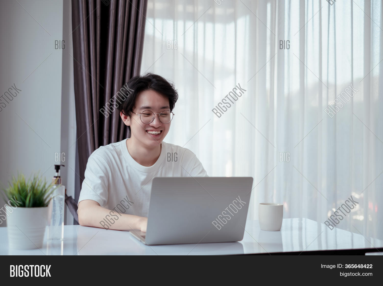 Asian Man Working Home Image & Photo (Free Trial) | Bigstock