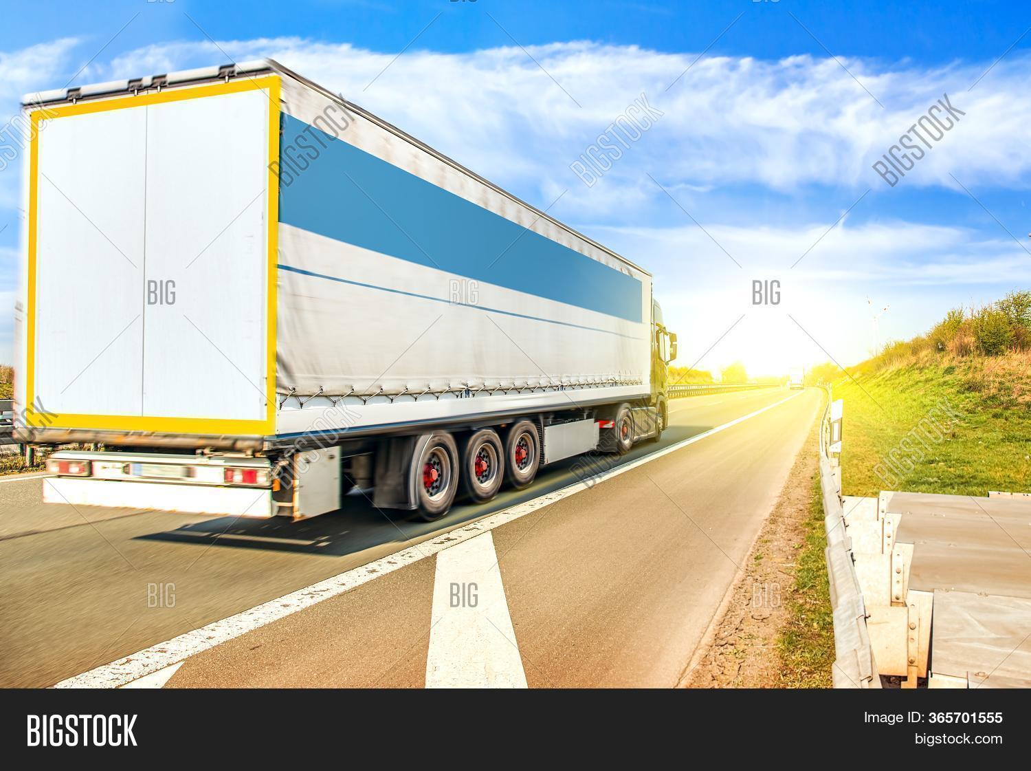 Truck Moves On Road Image & Photo (Free Trial) | Bigstock