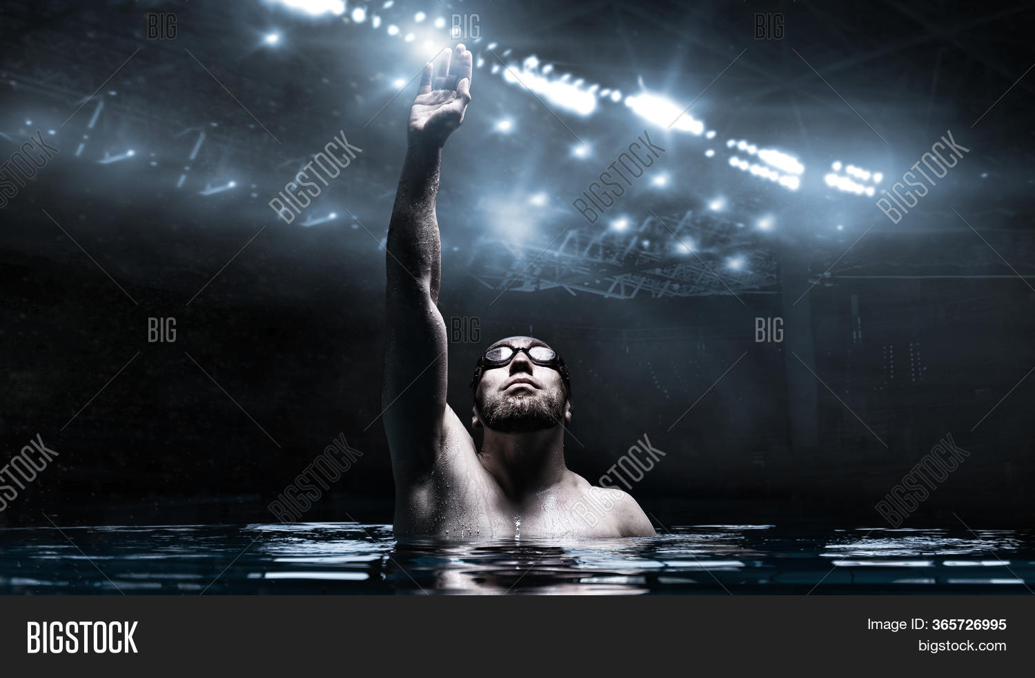 Swimmer Pool Raises Image & Photo (Free Trial) | Bigstock