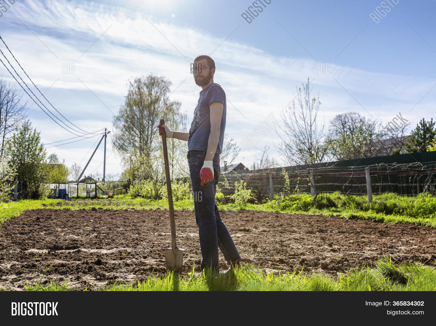 Young Man Shovel Field Image & Photo (Free Trial) | Bigstock