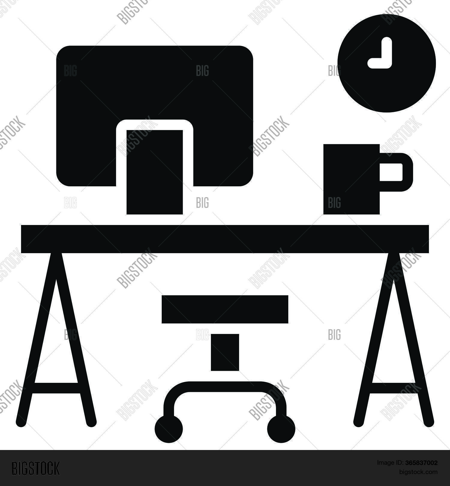 Office Desk Computer Vector & Photo (Free Trial) | Bigstock