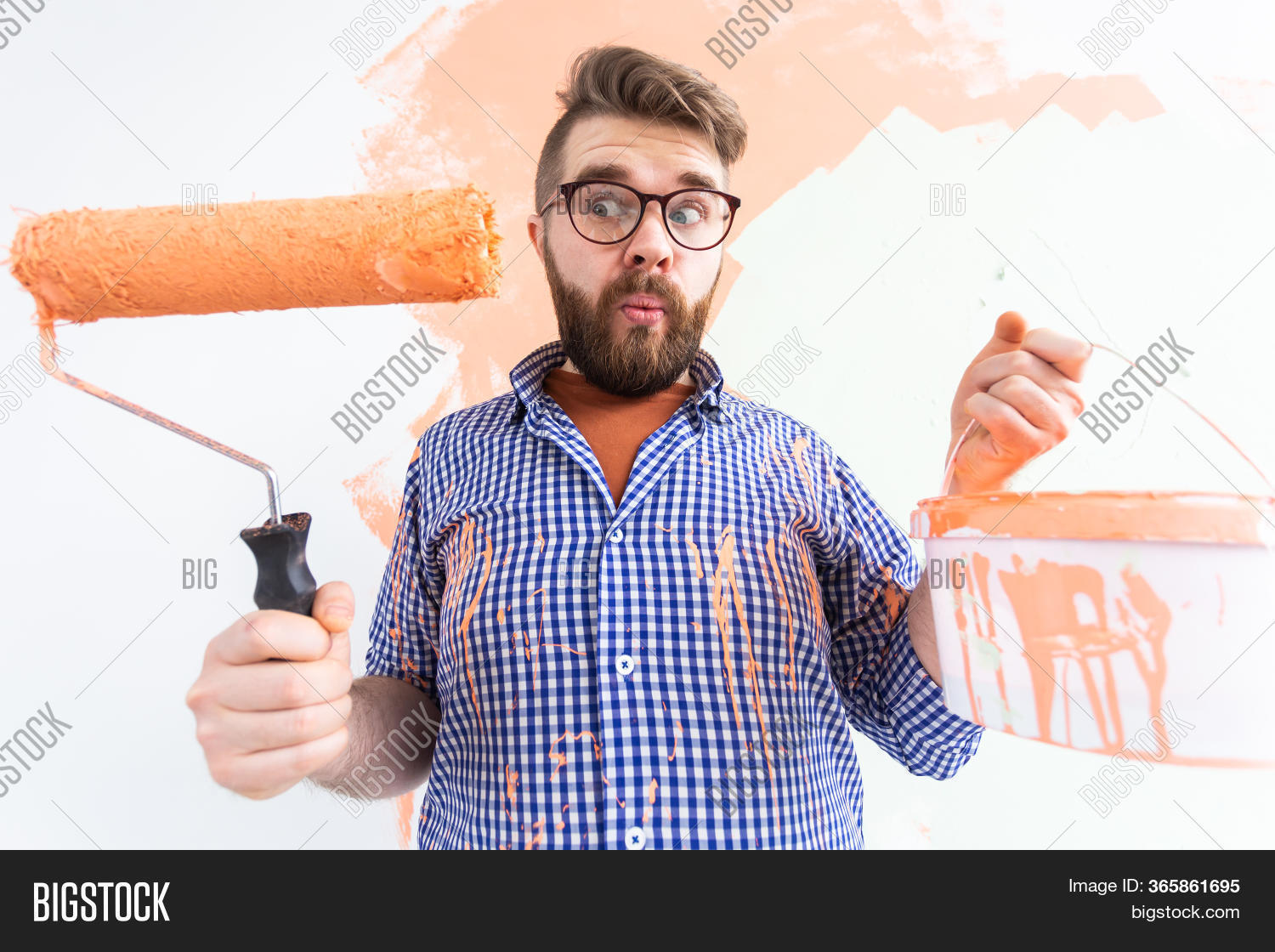 Funny Man Painting Image & Photo (Free Trial) | Bigstock