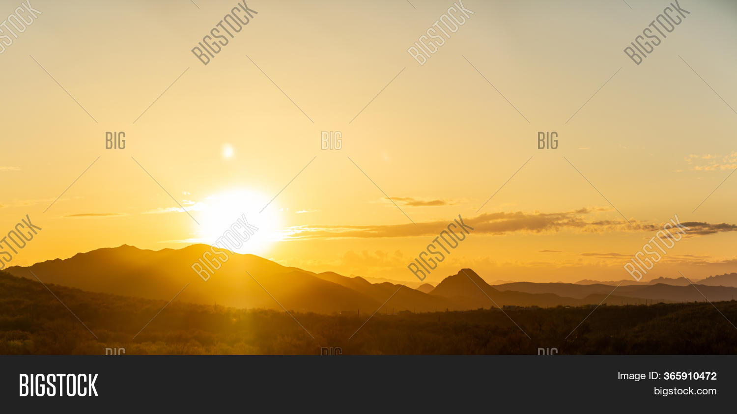 Panorama Sun Setting Image & Photo (Free Trial) | Bigstock