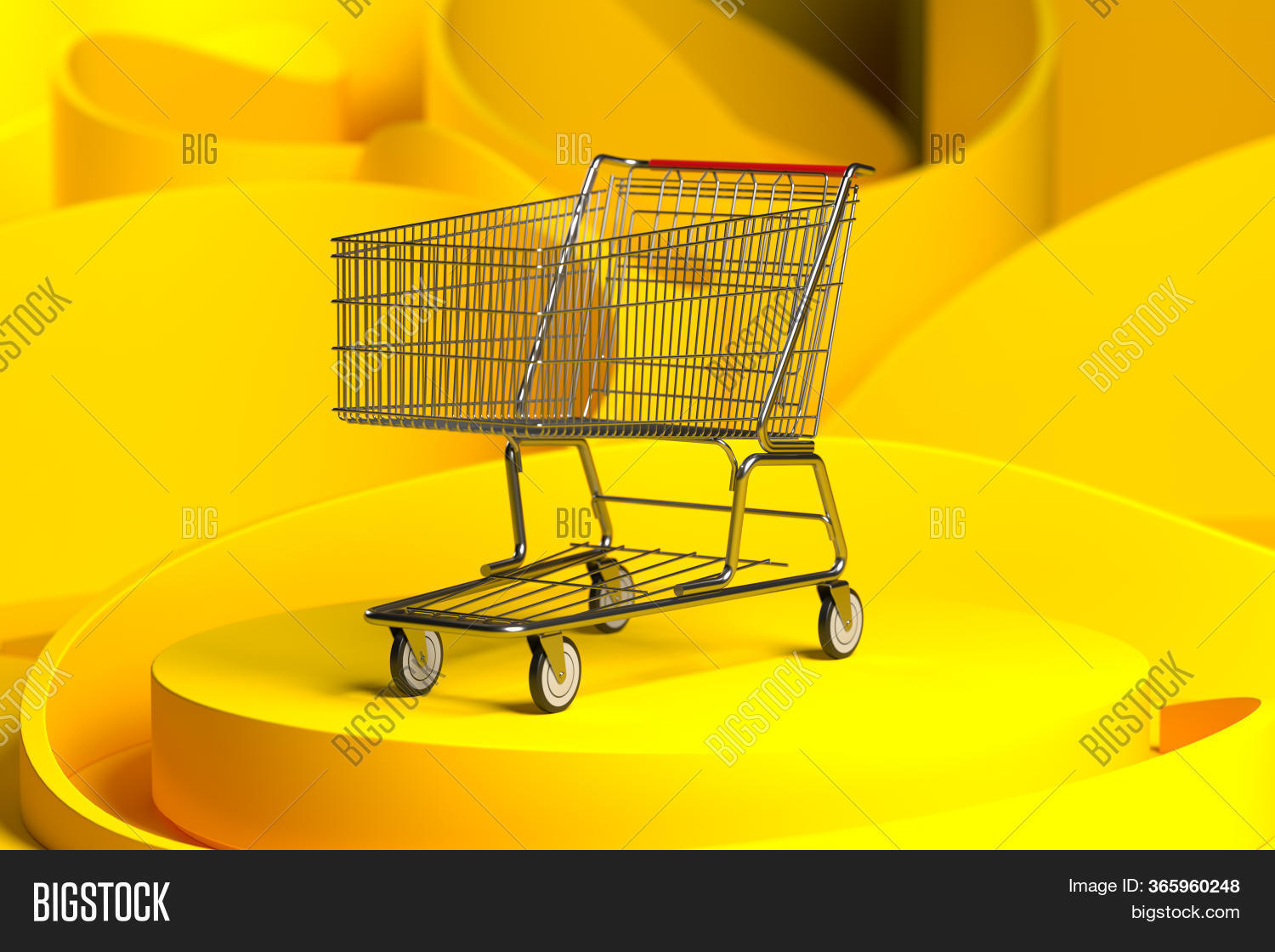 Store Cart On Yellow Image & Photo (Free Trial) | Bigstock