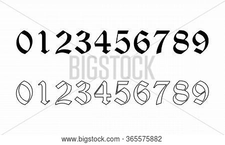 Old Style Numbers Set Vector & Photo (Free Trial) | Bigstock
