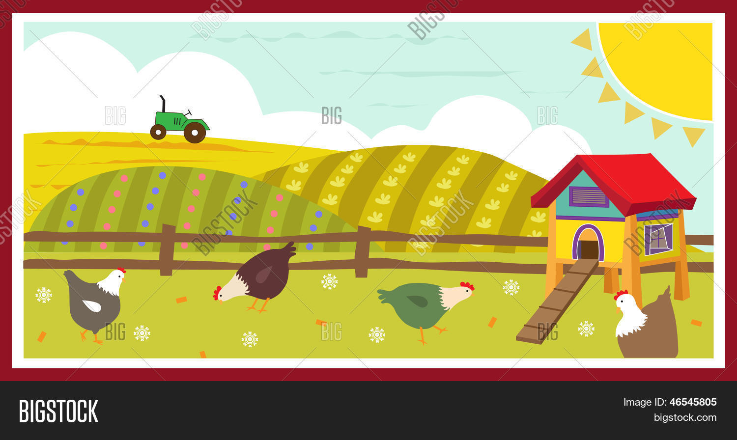 Chickens Farm Vector & Photo (Free Trial) | Bigstock