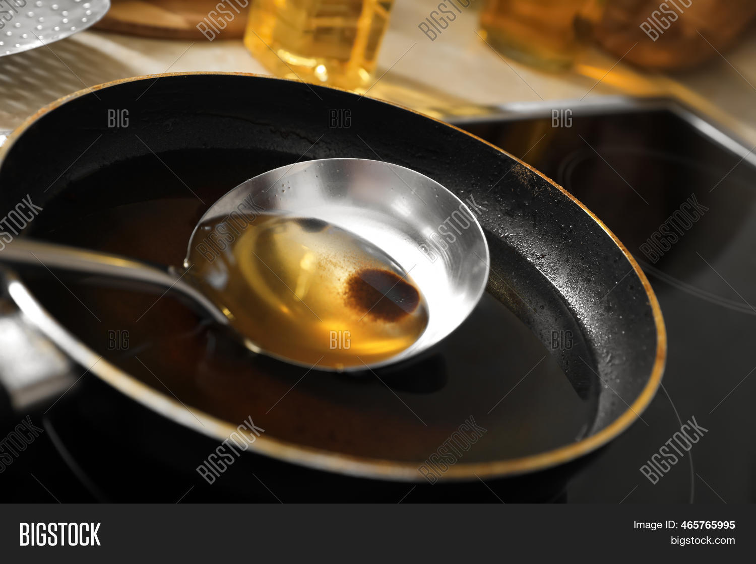 Frying Pan Ladle Used Image & Photo (Free Trial) | Bigstock