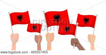 Hands Albania Flag Vector & Photo (Free Trial) | Bigstock