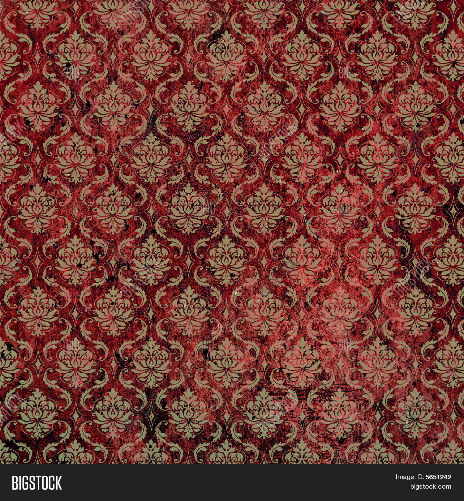 Red Tan Damask Print Image & Photo (Free Trial) | Bigstock