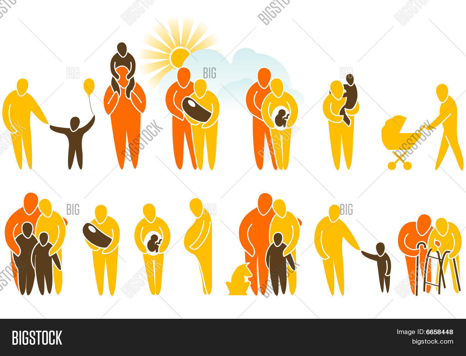 Family Icon Set Vector & Photo (Free Trial) | Bigstock