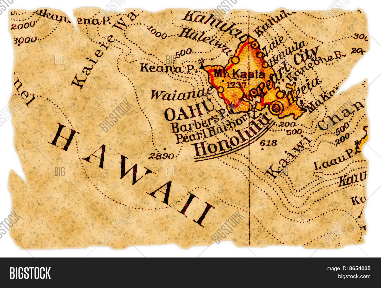 Honolulu Old Map Image & Photo (Free Trial) | Bigstock