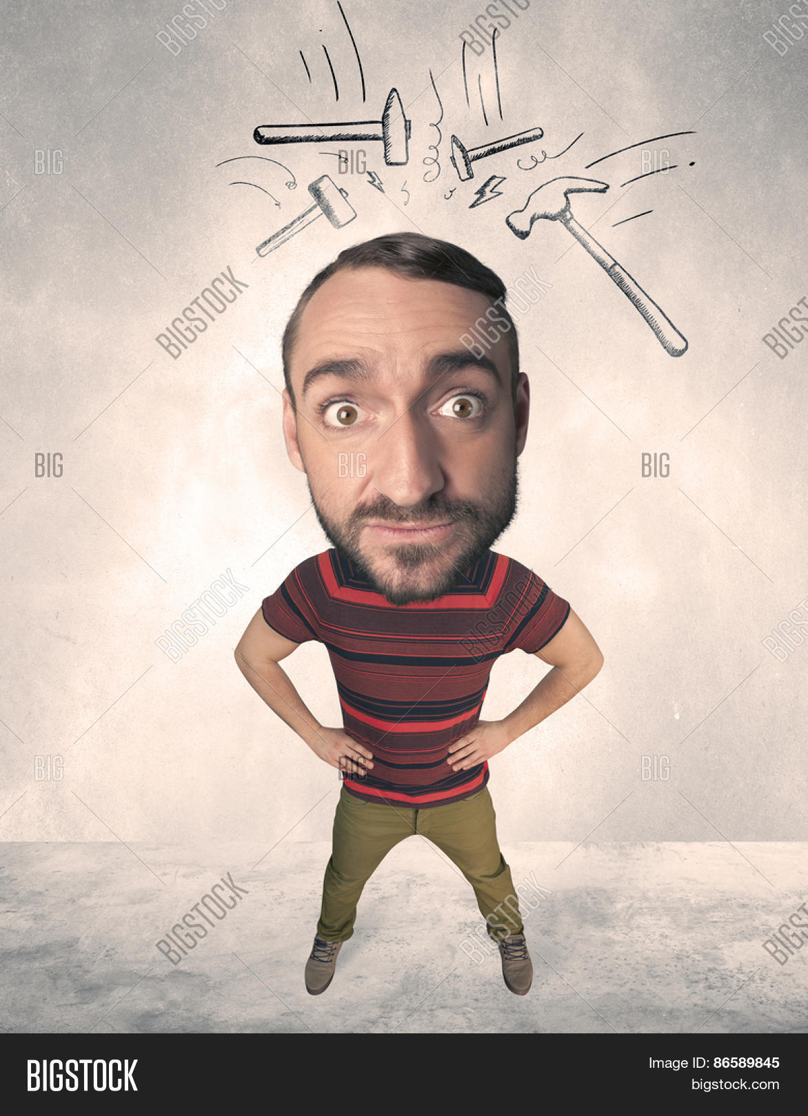 Funny Person Big Head Image & Photo (Free Trial) | Bigstock