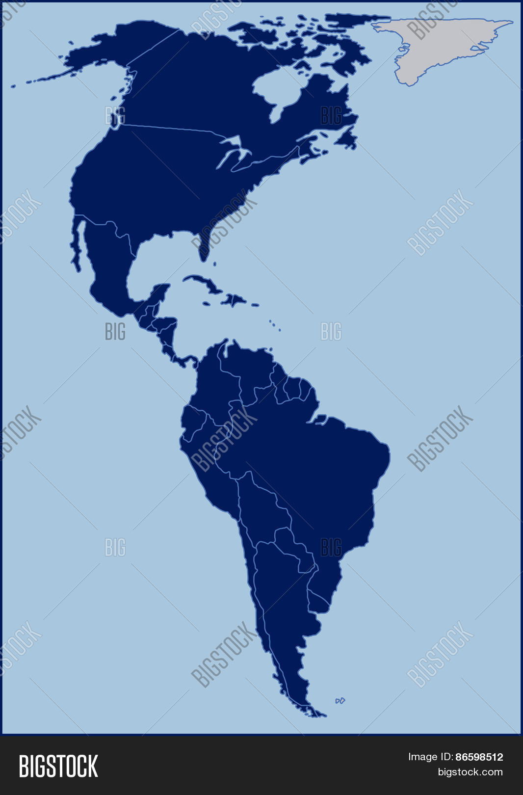 Blank Map America Vector & Photo (Free Trial) | Bigstock
