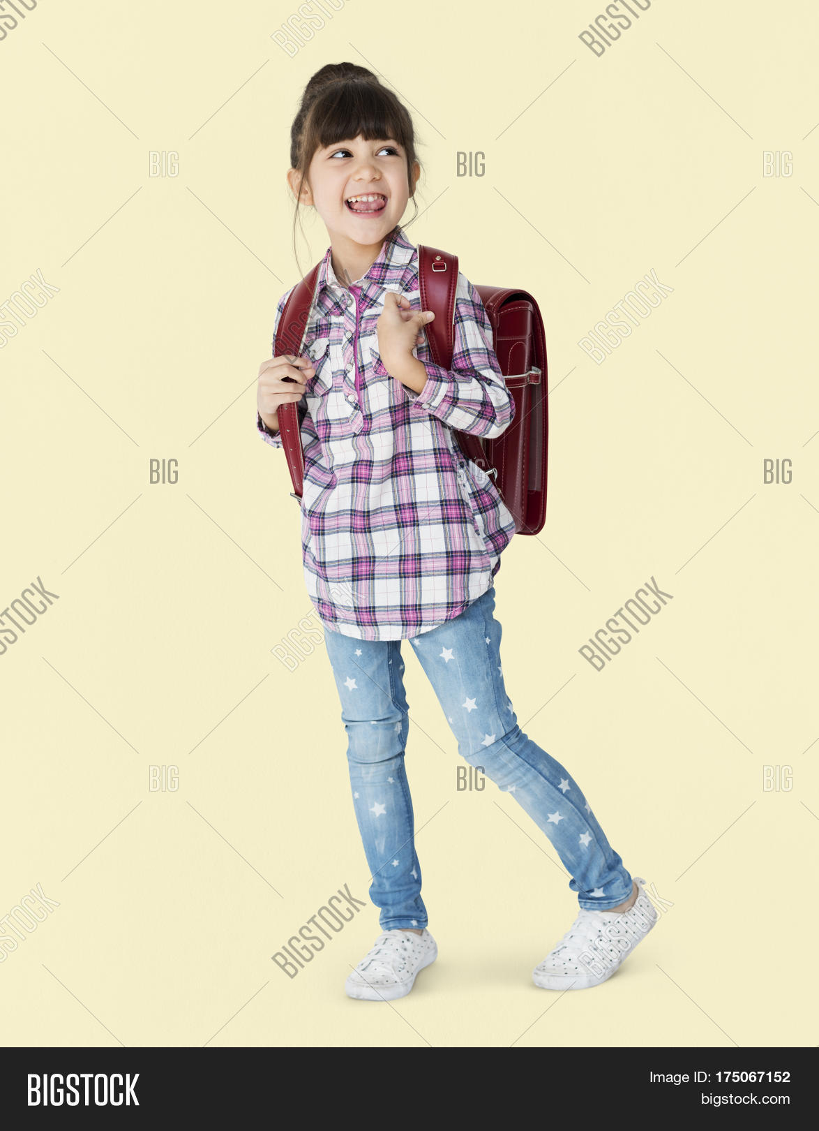 Girl Backpack Smiling Image & Photo (Free Trial) | Bigstock