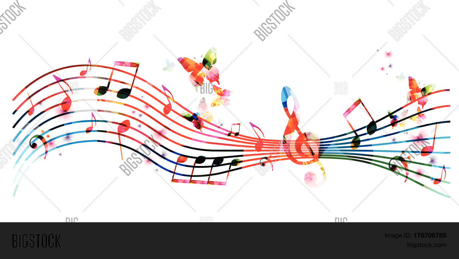 Colorful Stave Music Vector & Photo (Free Trial) | Bigstock