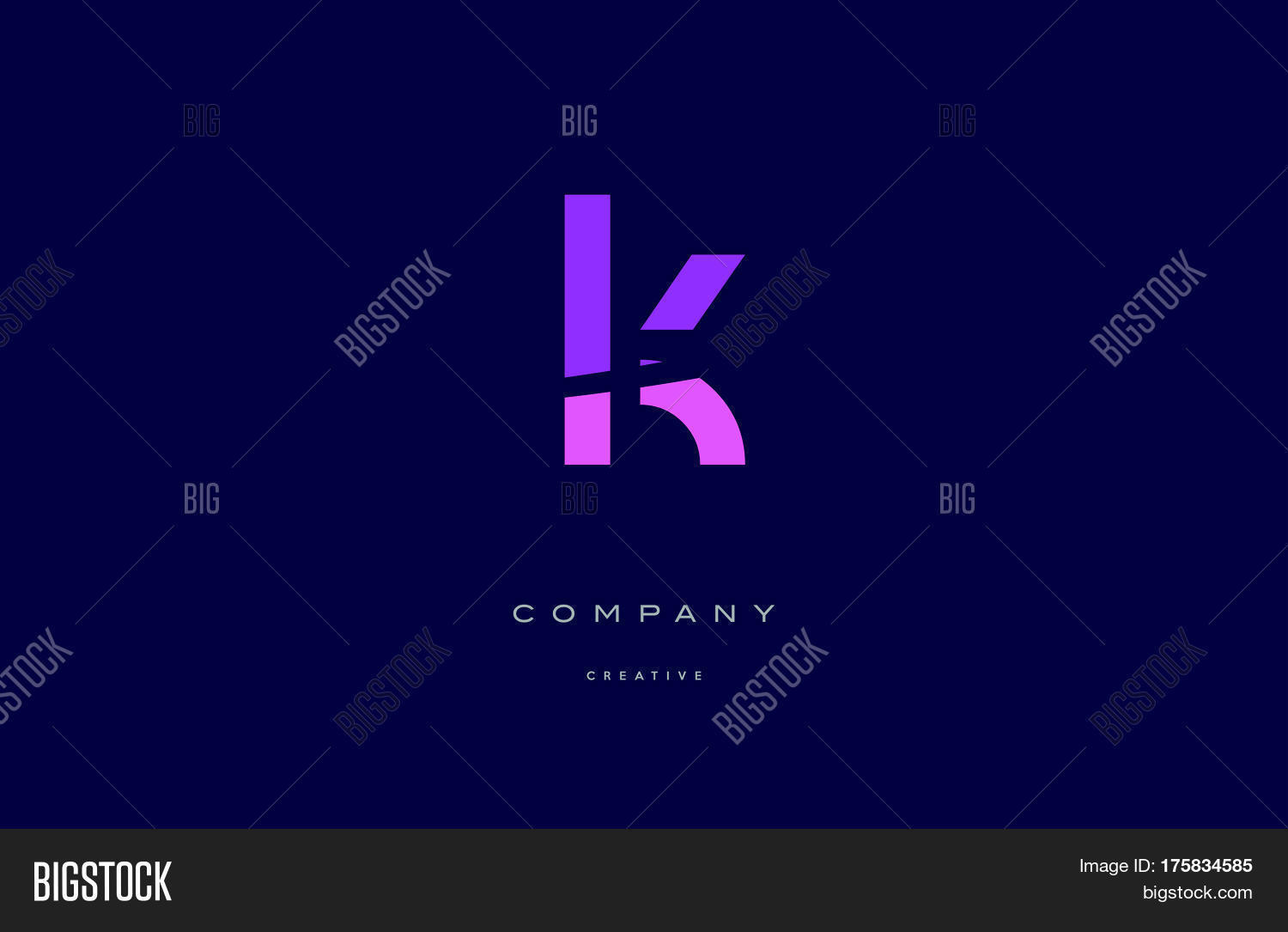 Lk L K Pink Blue Vector & Photo (Free Trial) | Bigstock
