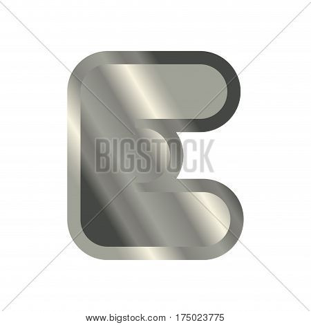 Letter E Steel Font. Vector & Photo (Free Trial) | Bigstock