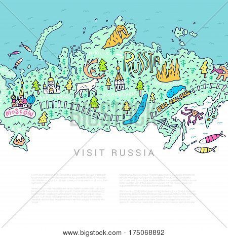 Cartoon Map Russia. Vector & Photo (Free Trial) | Bigstock