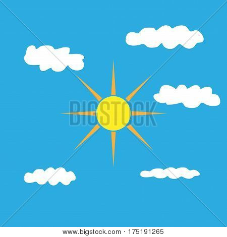 Sun Sign On Blue Vector & Photo (Free Trial) | Bigstock