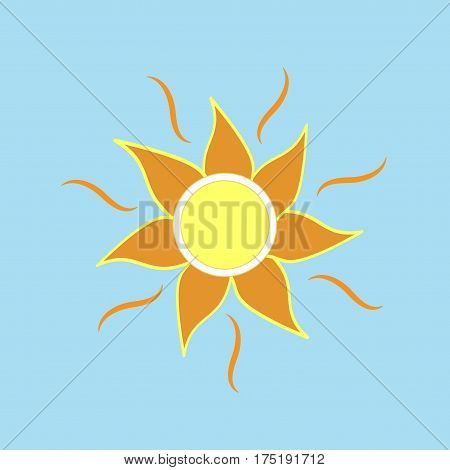 Sun Sign On Blue Vector & Photo (Free Trial) | Bigstock