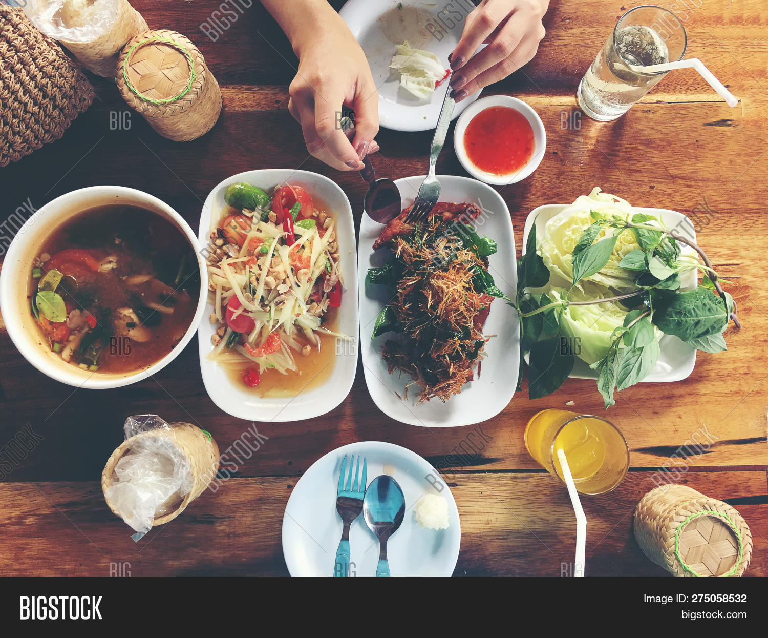 Top View Thai Food On Image & Photo (Free Trial) | Bigstock