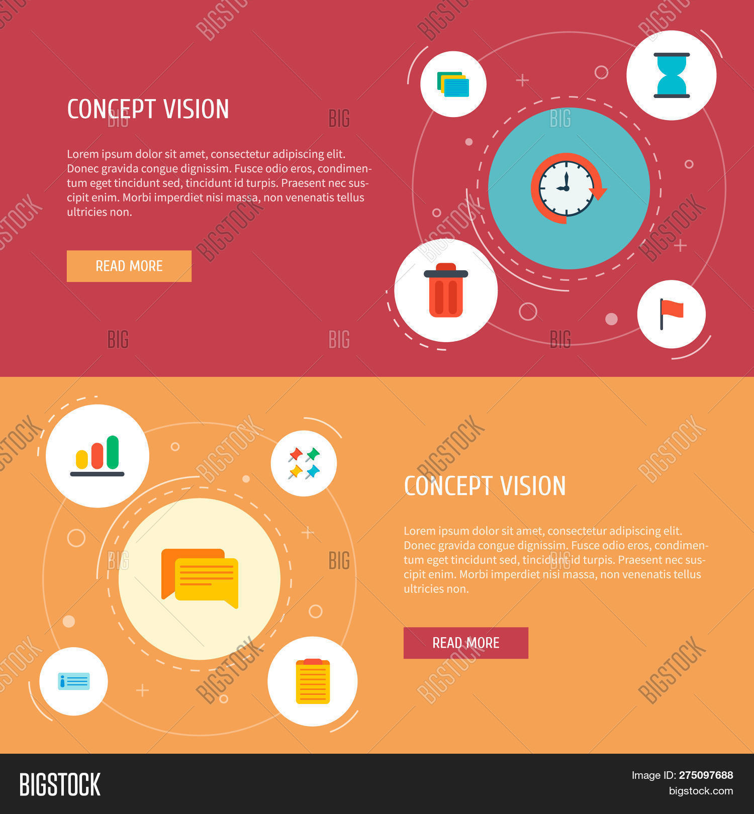 Set Project Icons Flat Image & Photo (Free Trial) | Bigstock