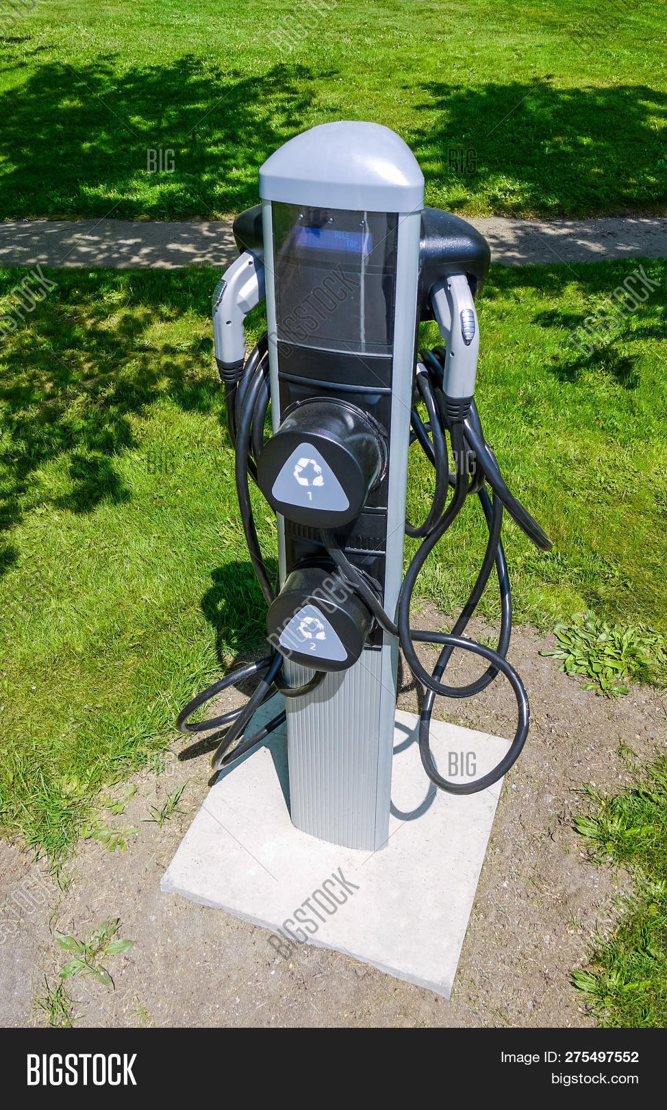 Ev Charger On Green Image & Photo (Free Trial) | Bigstock