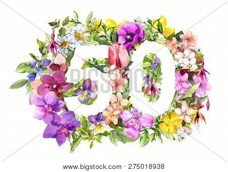 Floral Number 50 Fifty Image & Photo (Free Trial) | Bigstock
