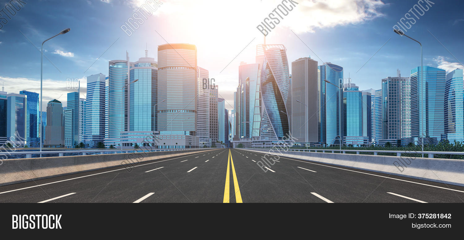 Road Skyscrapers. Image & Photo (Free Trial) | Bigstock