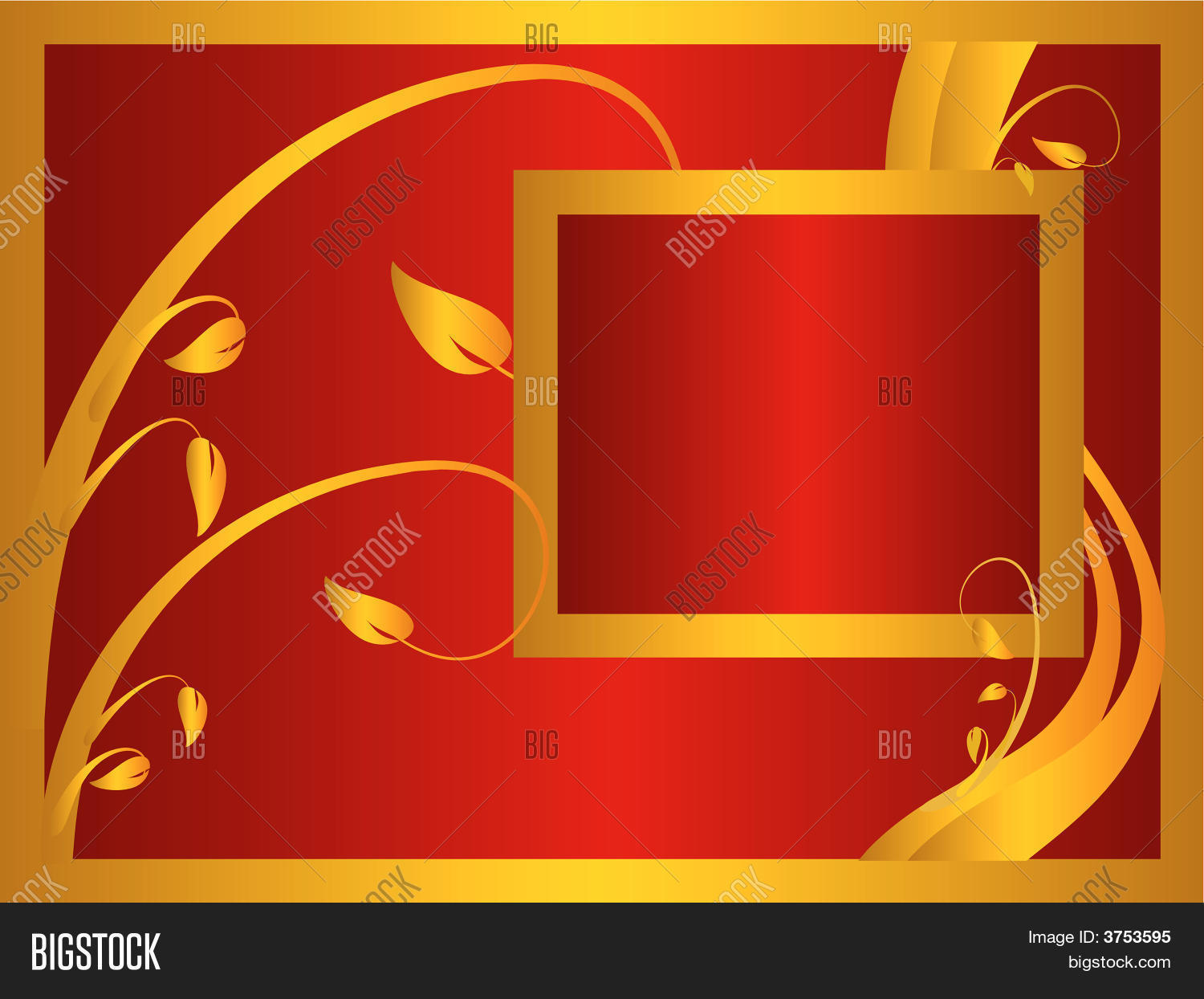 Red Gold Floral Frame Vector & Photo (Free Trial) | Bigstock