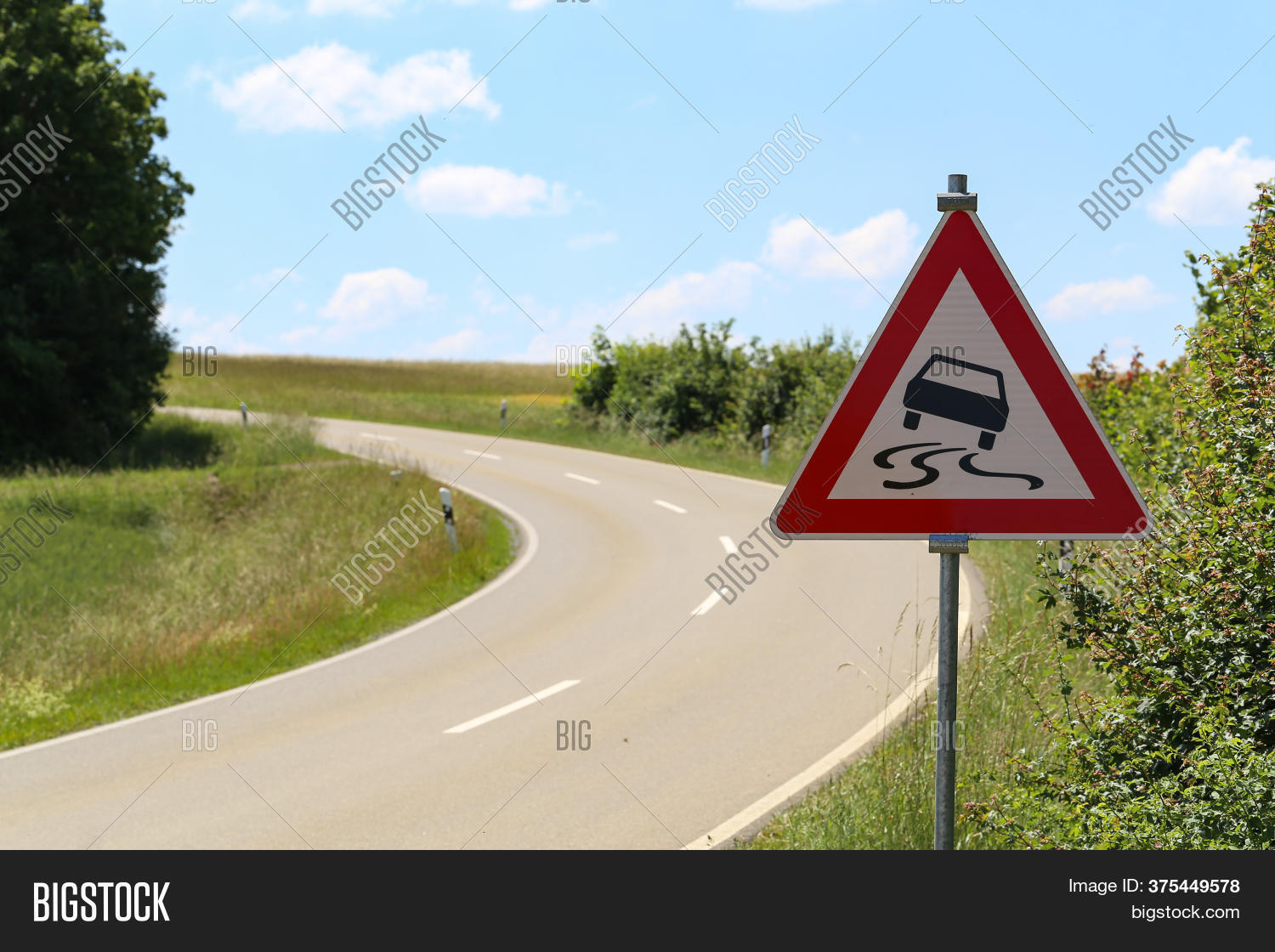 Slippery Road Sign