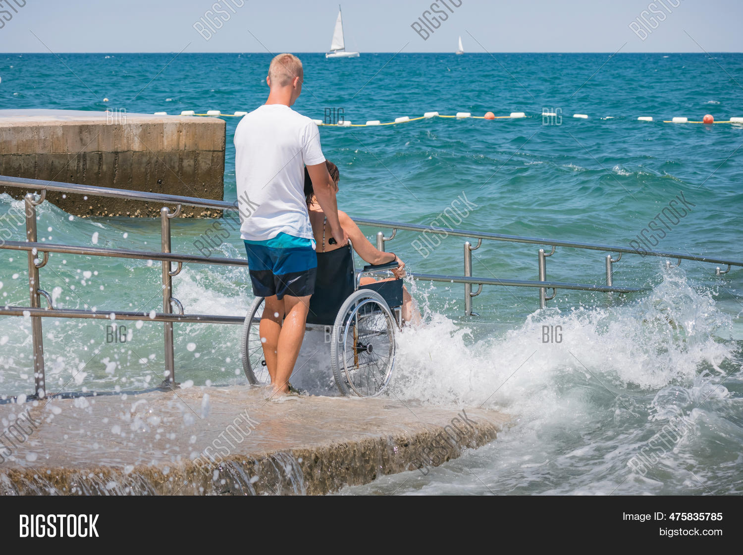 Woman Disability Beach Image & Photo (Free Trial) | Bigstock