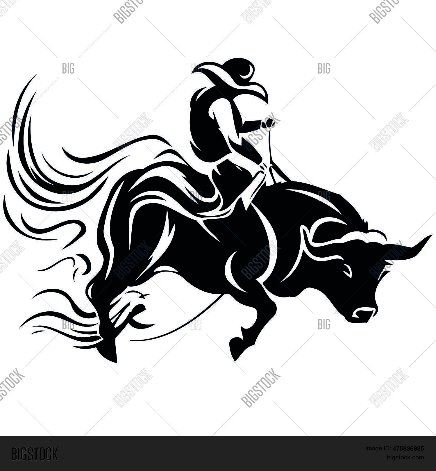 Cowboy Man Riding Vector & Photo (Free Trial) | Bigstock
