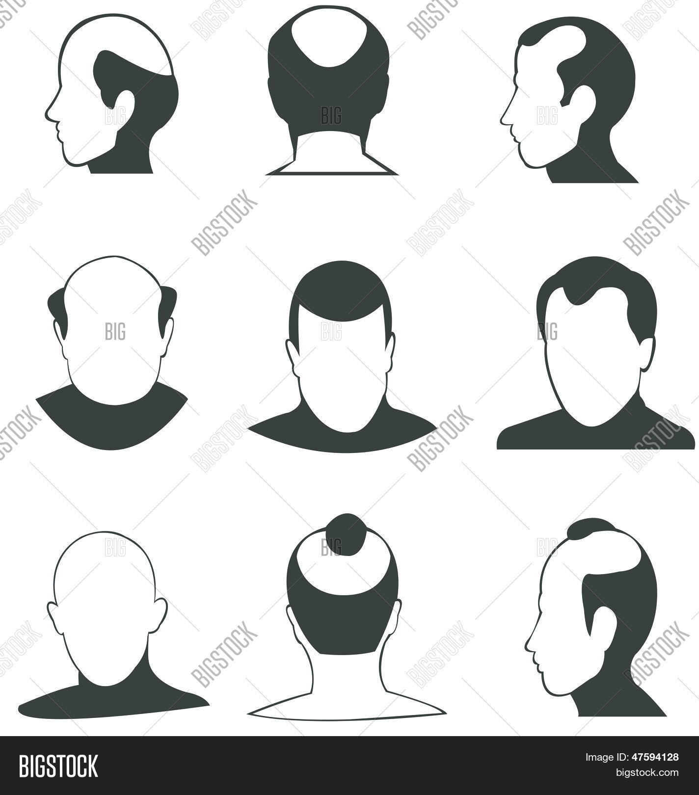 Silhouette Bald Heads Vector & Photo (Free Trial) | Bigstock