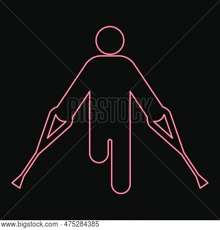 Neon Man Broken Leg Vector & Photo (Free Trial) | Bigstock