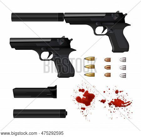 Pistol Gun Flash Vector & Photo (Free Trial) | Bigstock