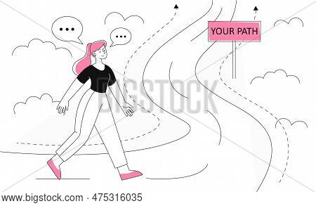 Woman Path. Young Vector & Photo (Free Trial) | Bigstock