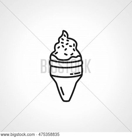 Ice Cream Cone Line Vector & Photo (Free Trial) | Bigstock