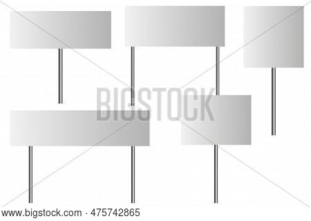 Blank White Road Signs