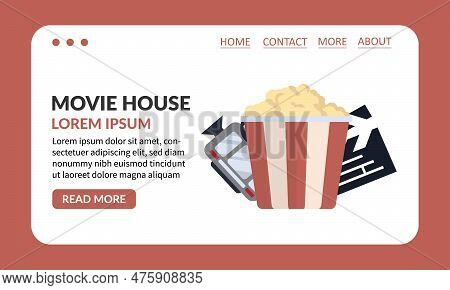 Movie House, Cinema, Filmmaking, Landing. Popcorn Bucket, Drink, Movie ...