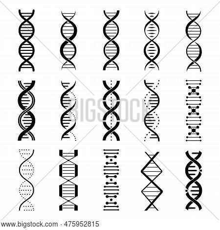 Dna Gene Icons Set. Vector & Photo (Free Trial) | Bigstock