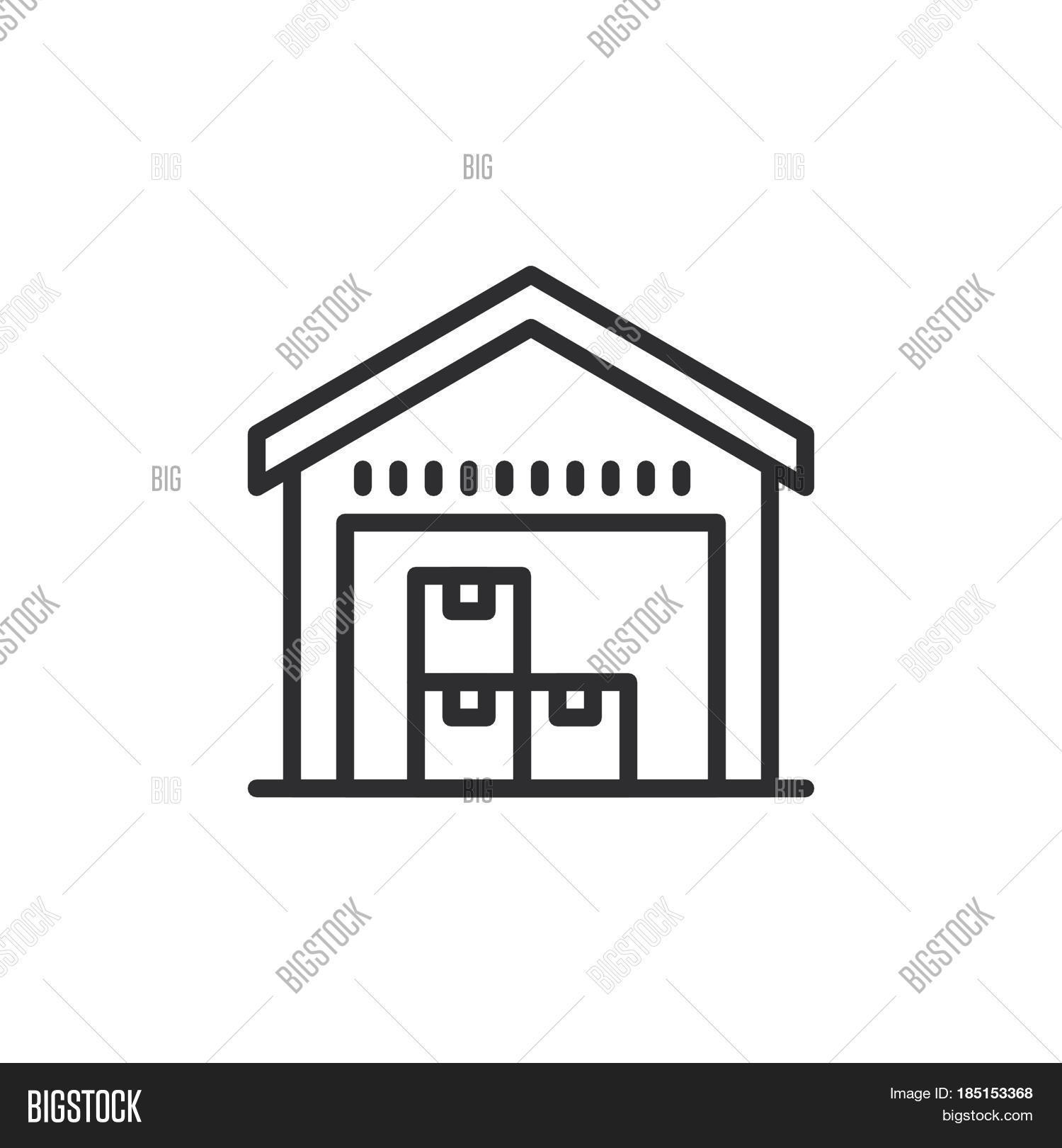 Warehouse Outline Vector & Photo (Free Trial) | Bigstock