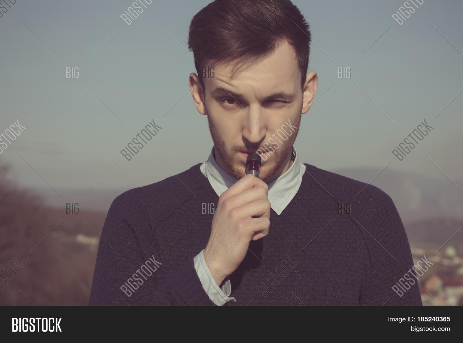 Vaper. Young Handsome Image & Photo (Free Trial) | Bigstock