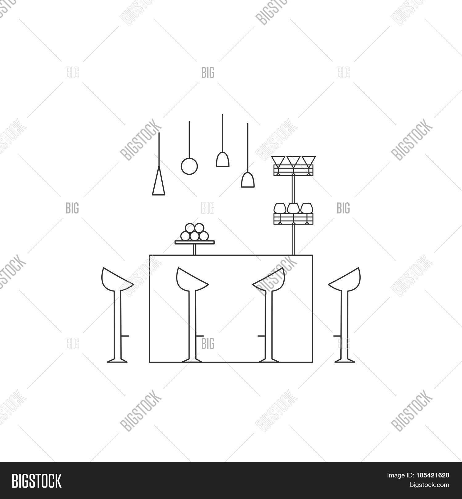 Bar Counter Line Vector & Photo (Free Trial) | Bigstock